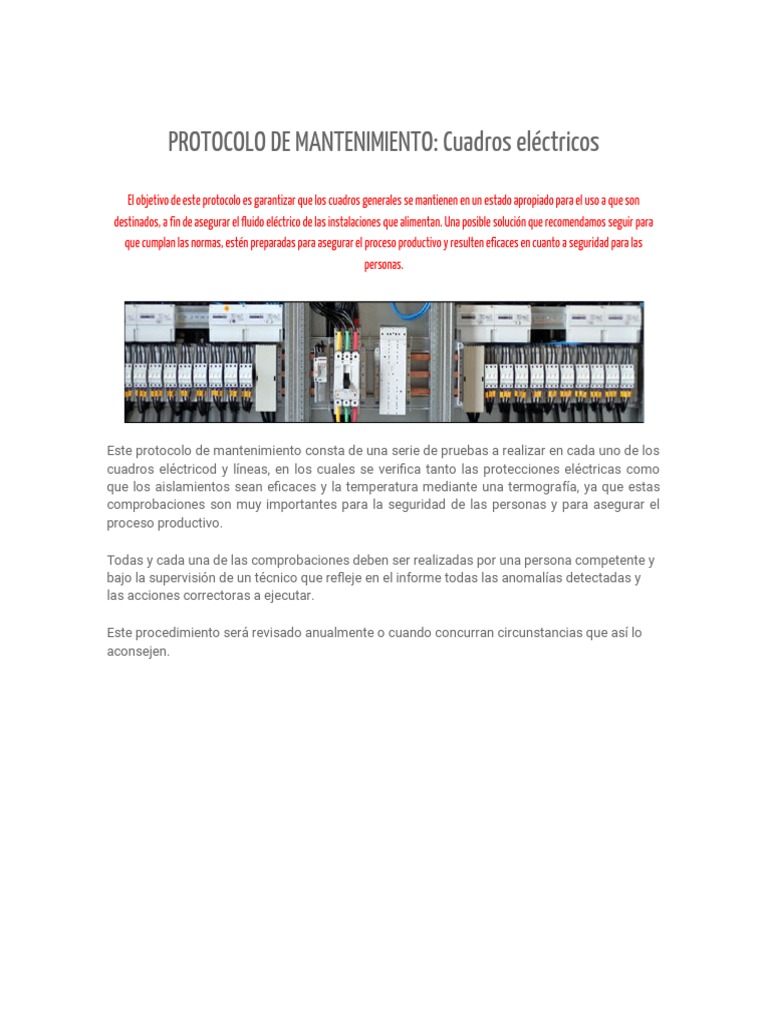 Protocolo de Mantenimiento | PDF