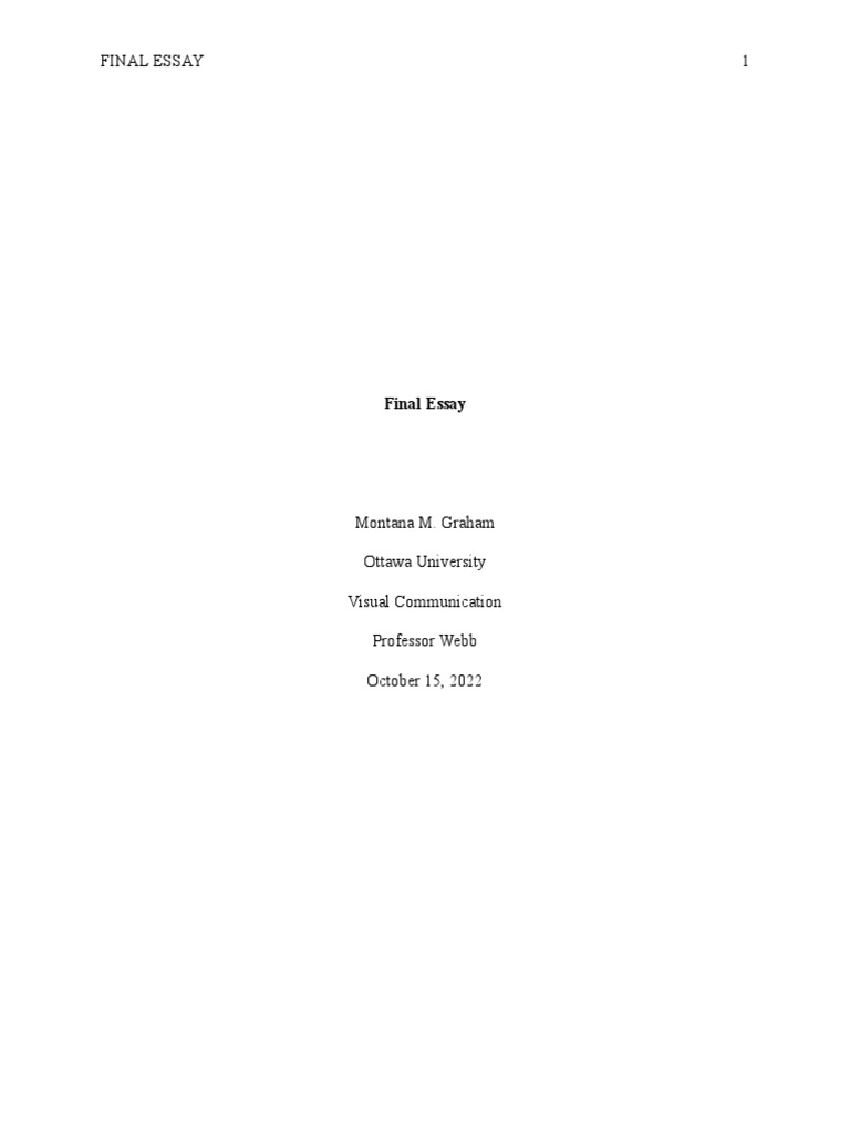 Final Essay - Visual Communication | PDF | Perception | Stereotypes