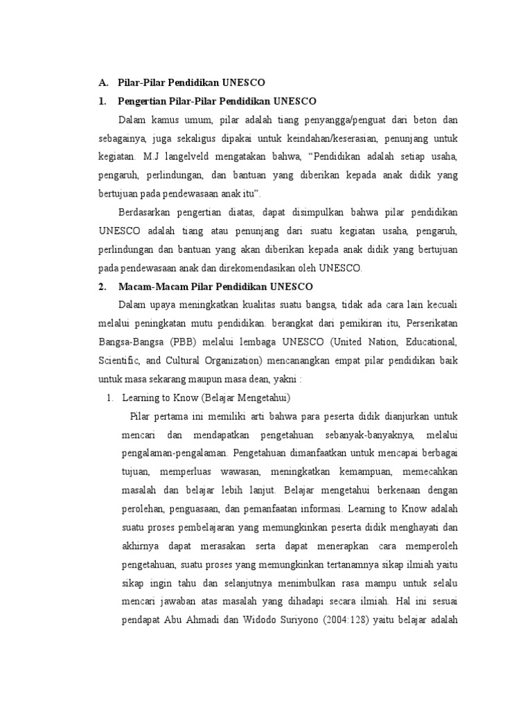 Belajar Menurut UNESCO Klompok 2 | PDF