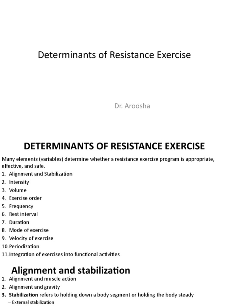 Lecture 12 Determinants of Resistance Exercise | PDF | Strength ...