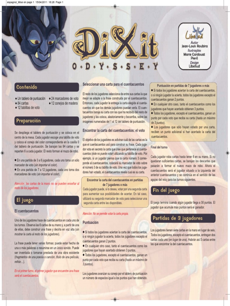 Dixit Odyssey Reglas ES | PDF