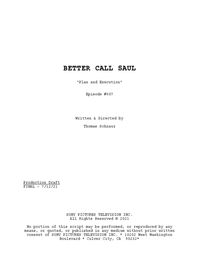Better Call Saul It Starts On The Page | PDF | Camera