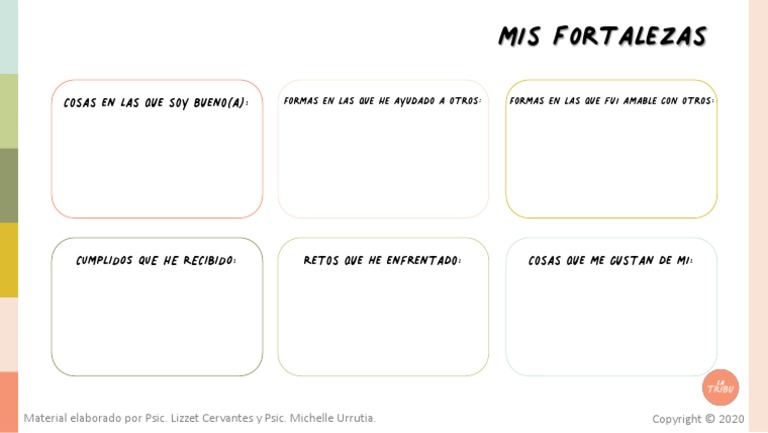 Worksheet La Tribu - Mis Fortalezas | PDF | Relaciones personales ...