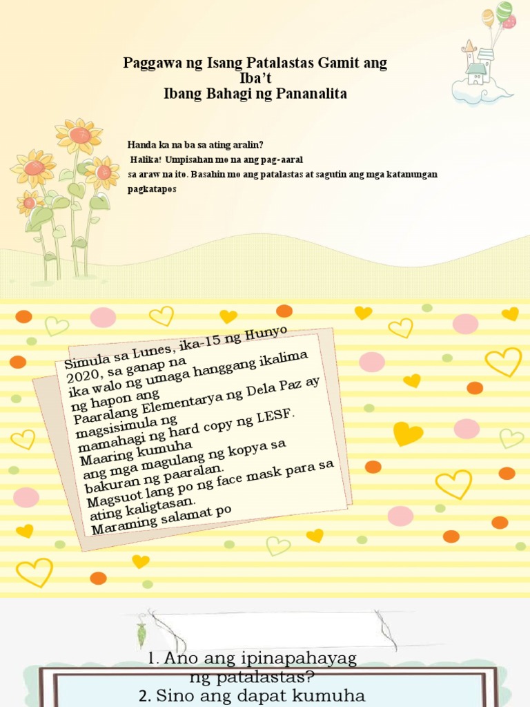 3RDPaggawa NG Isang Patalastas Gamit Ang Iba't Ibang Bahagi NG ...