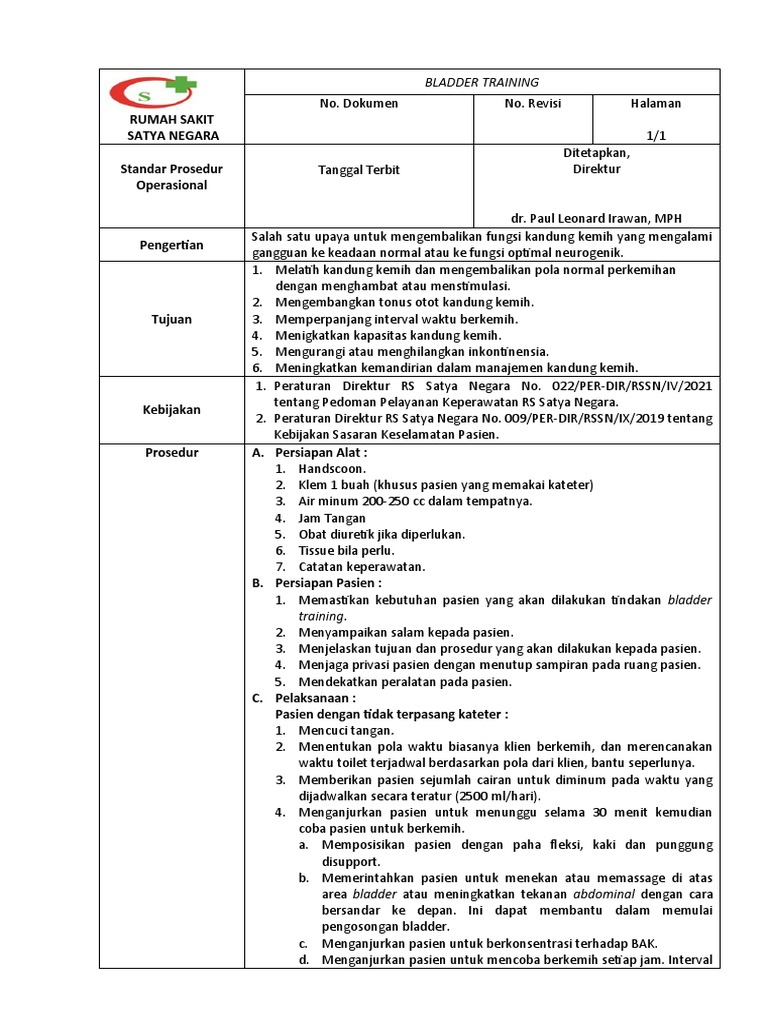 Spo Bladder Training | PDF