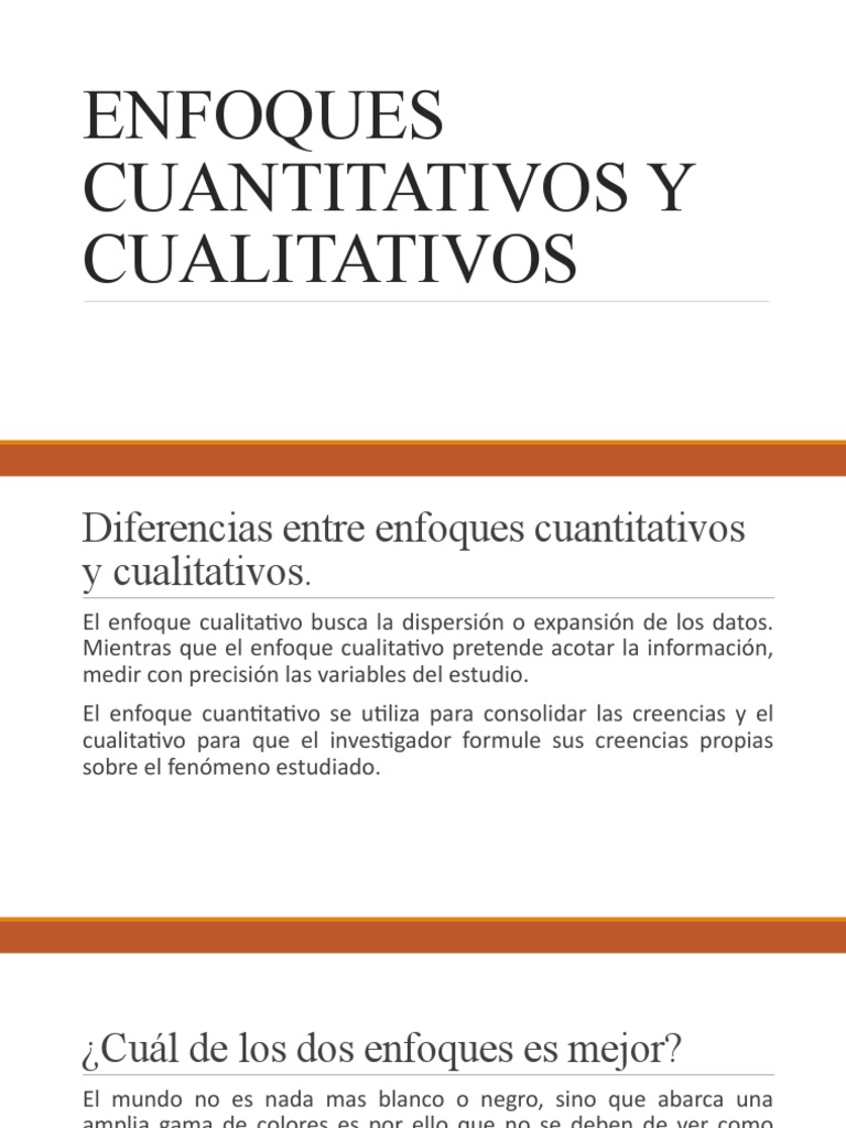 Enfoques Cuantitativos y Cualitativos | PDF | Investigación cuantitativa | Interacciones de ...