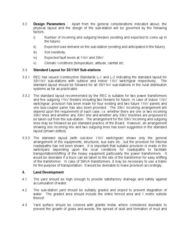 33/11kV Substation Design Standards | PDF | Electrical Substation ...