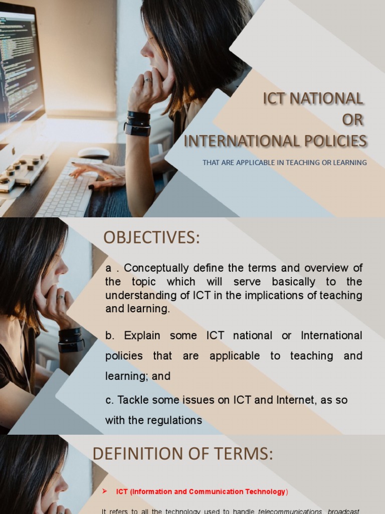 Ict National And Intl Policies Pdf Educational Technology