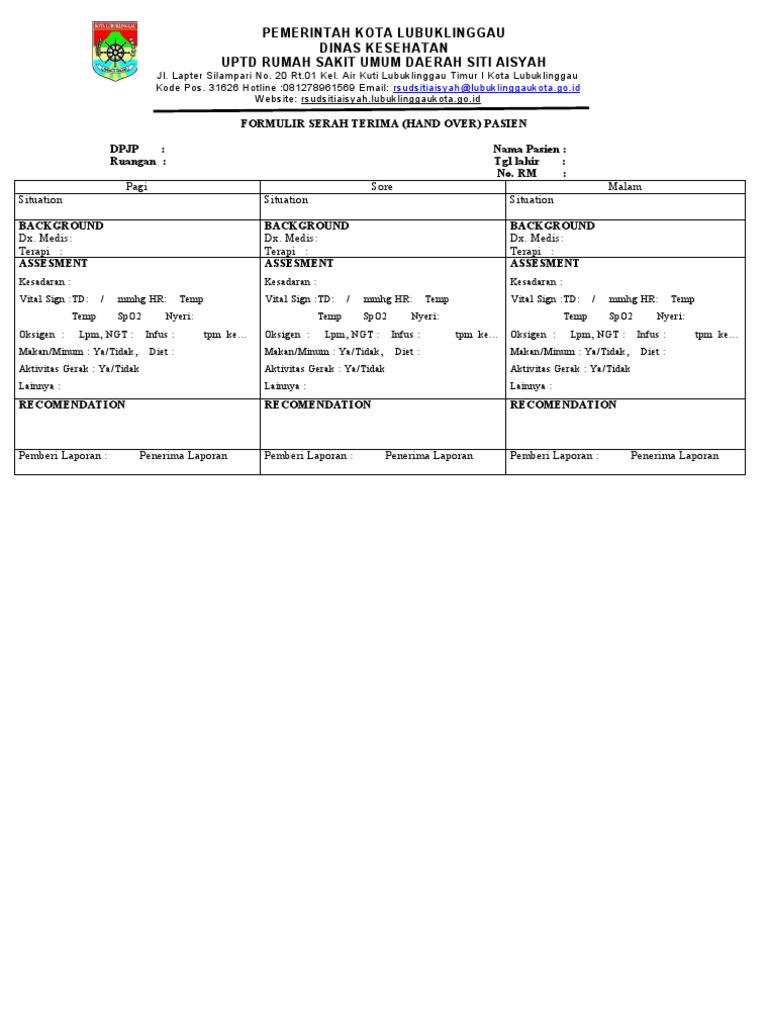 Form Hand Over | PDF