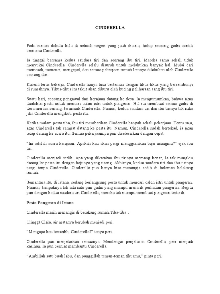 Kisah Cinderella: Dari Pekerja Menjadi Putri | PDF