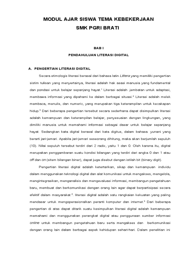 Modul Ajar Literasi Digital Oleh Tim | PDF