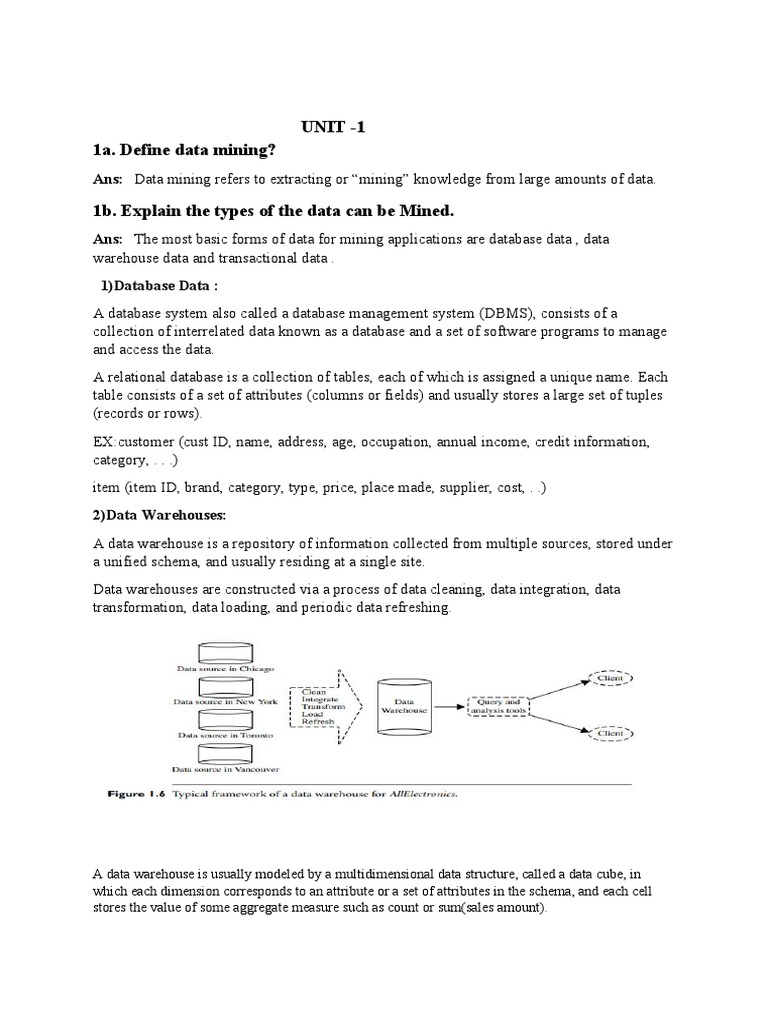 DM UNIT-1 Question and Answer | PDF | Principal Component Analysis ...