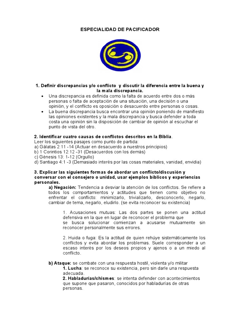 Especialidad de Pacificador | PDF | Negociación