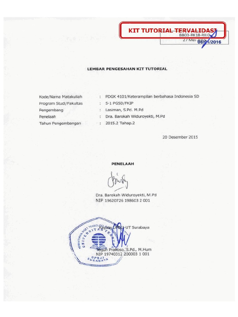 RAT-SAT OK 348-PDGK4101 - Keterampilan Berbahasa Indonesia SD | PDF