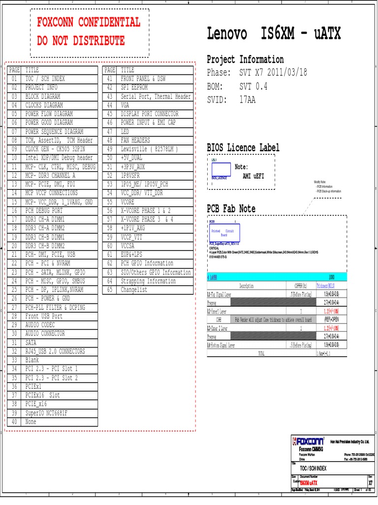 Lenovo Is6xm Rev. 1.0 | PDF | Electrical Engineering | Office Equipment