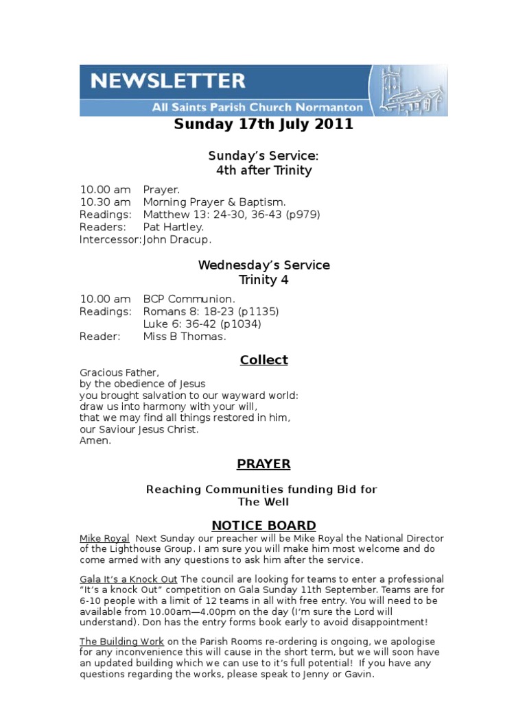 17 July 2011 | PDF | Prayer | Trinity
