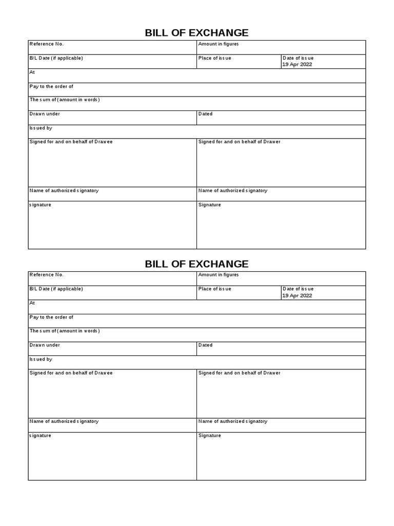Bill of Exchange | PDF