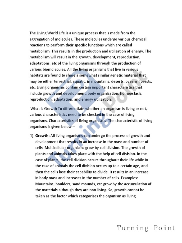 Living World Notes | PDF | Taxonomy (Biology) | Life