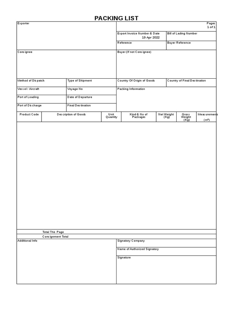 1 Packing List - Simple | PDF