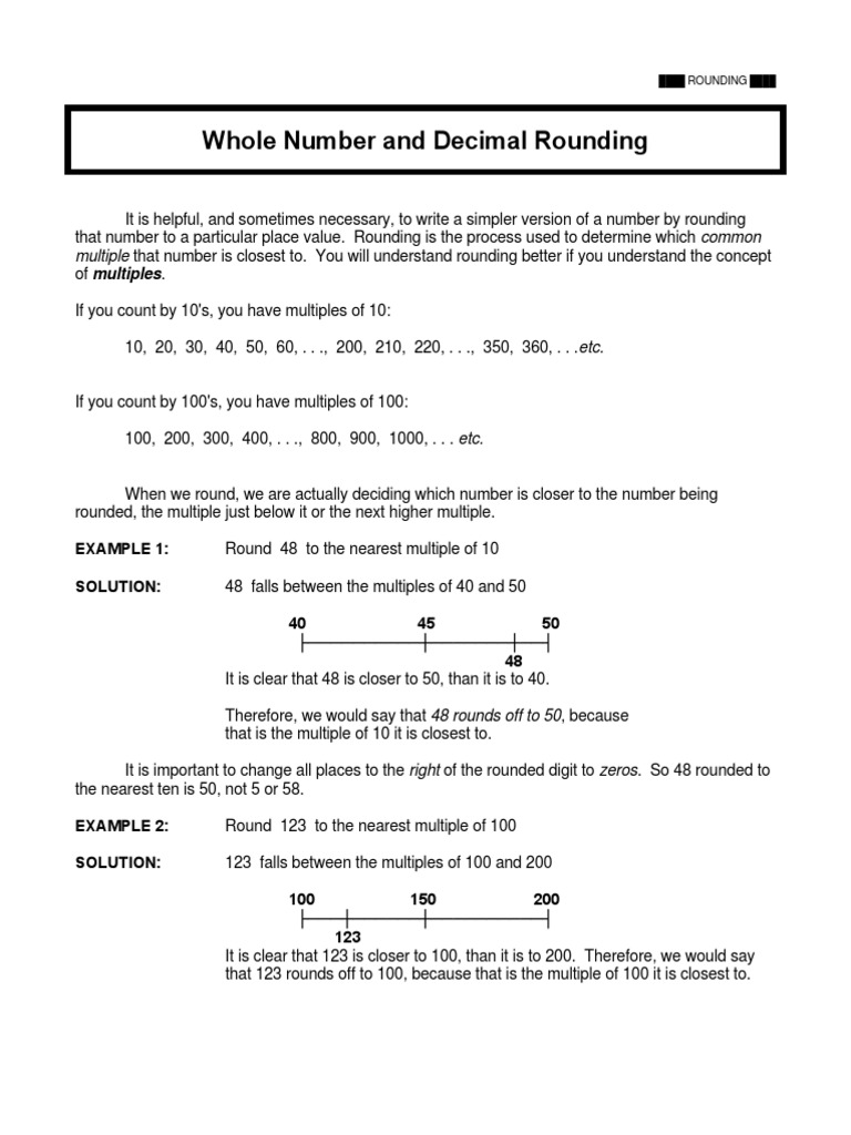 085 Whole Number Decimal Rounding Instruction | PDF | Rounding ...