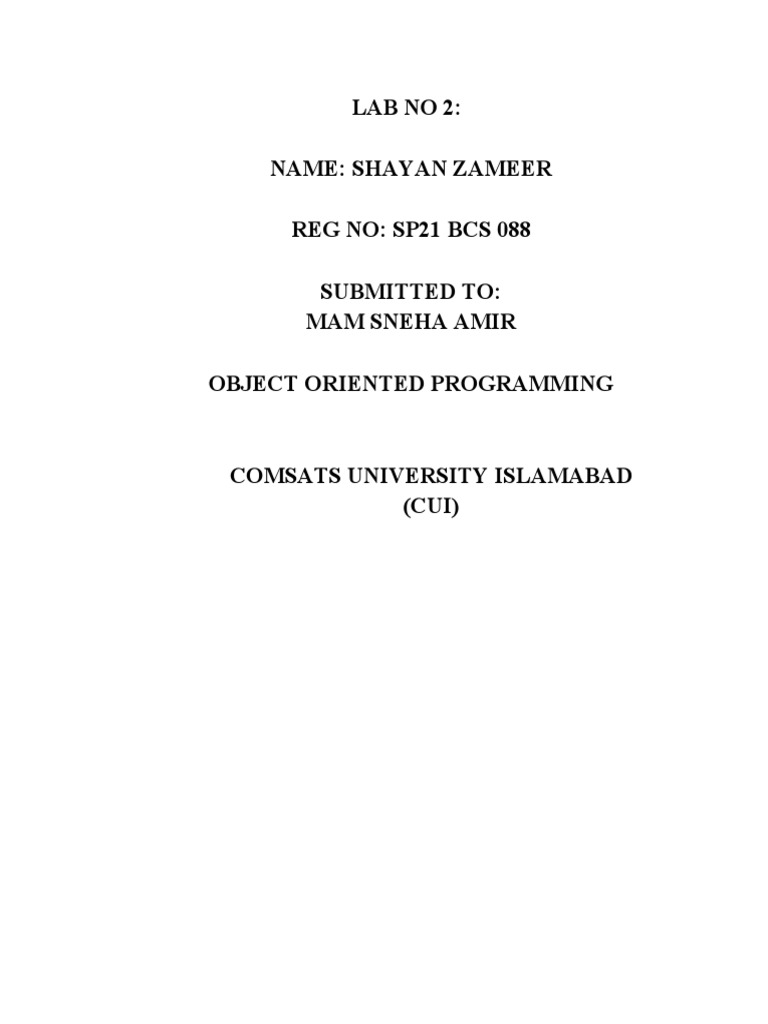 Lab Task 2 Oop | PDF | Class (Computer Programming) | Area