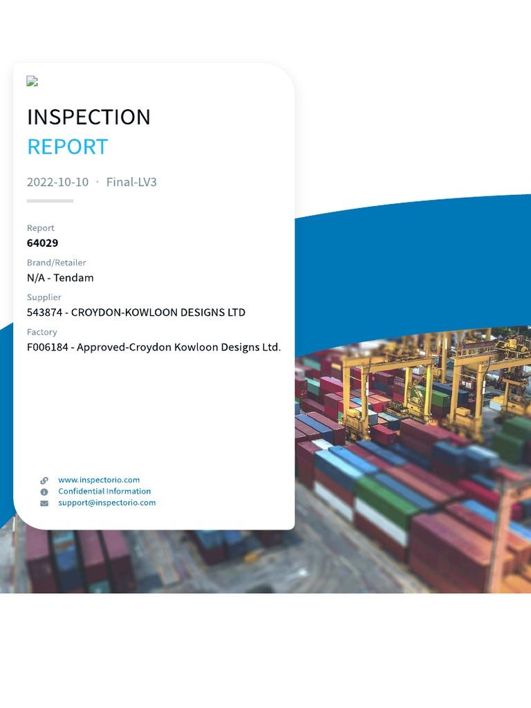 Final Inspection Report for CKDL | PDF | Business Process | Freight ...