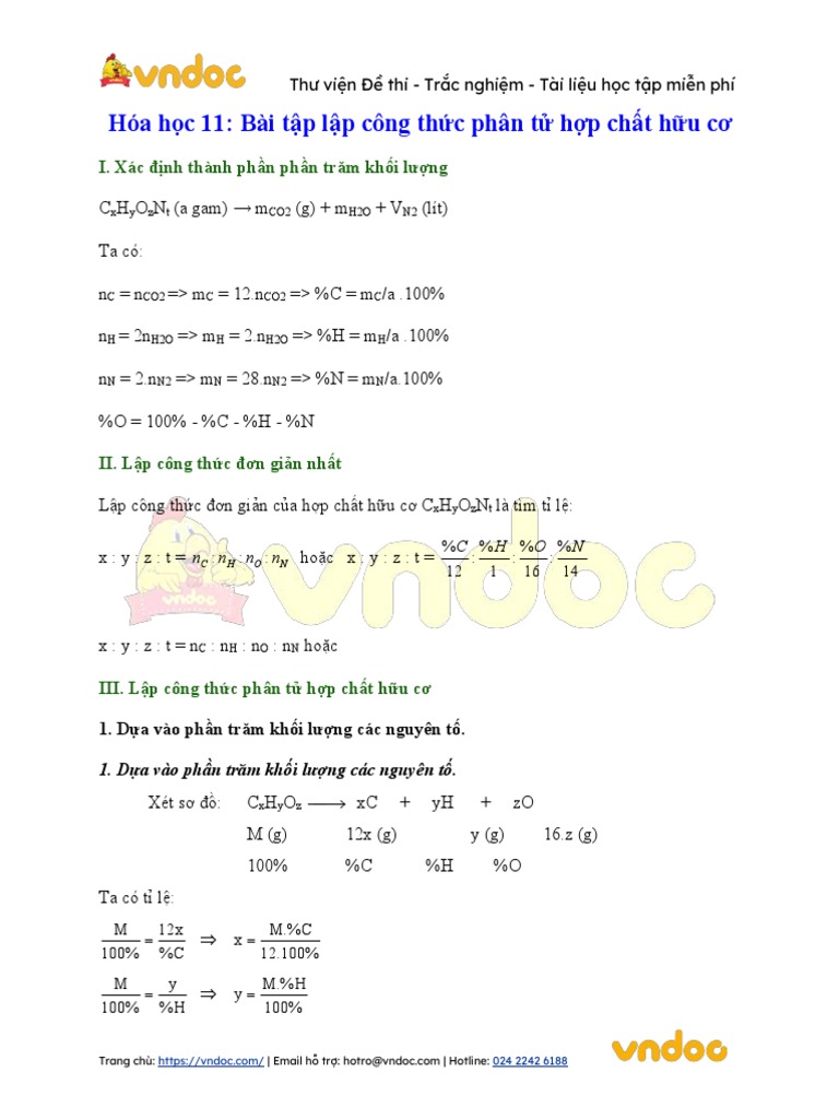 Bai Tap Lap Cong Thuc Phan Tu Hop Chat Huu Co Co Dap An | PDF