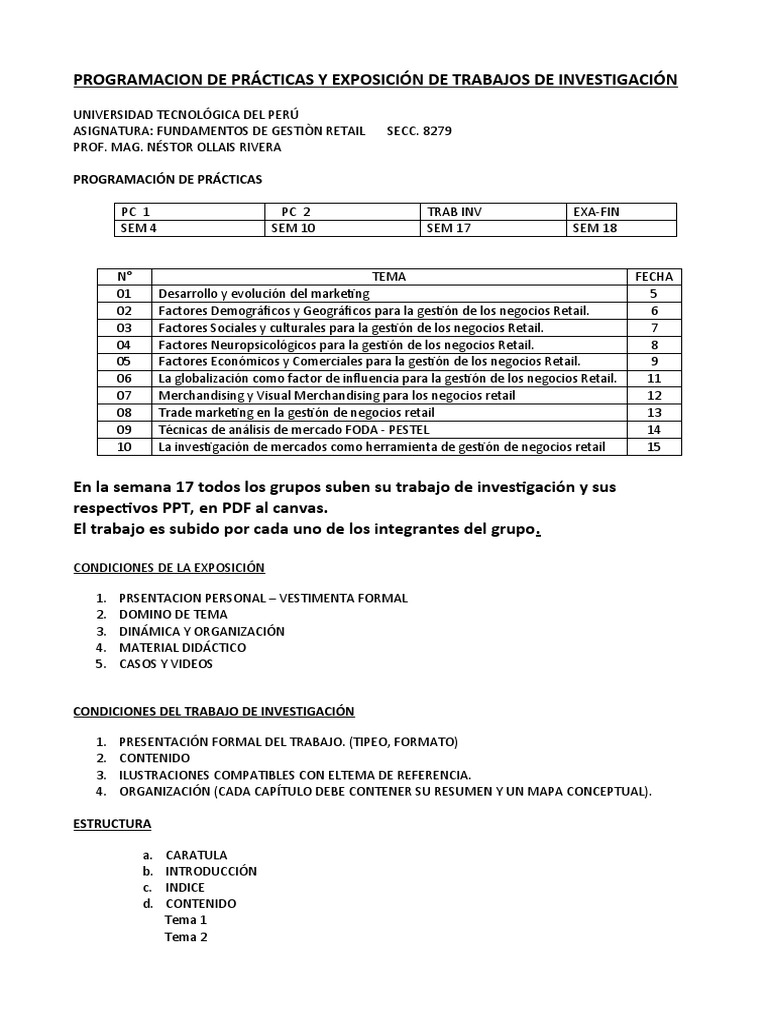 Prog de Prác y Expos de T. I. - FGR - 8279 | PDF | Mercado (economía ...