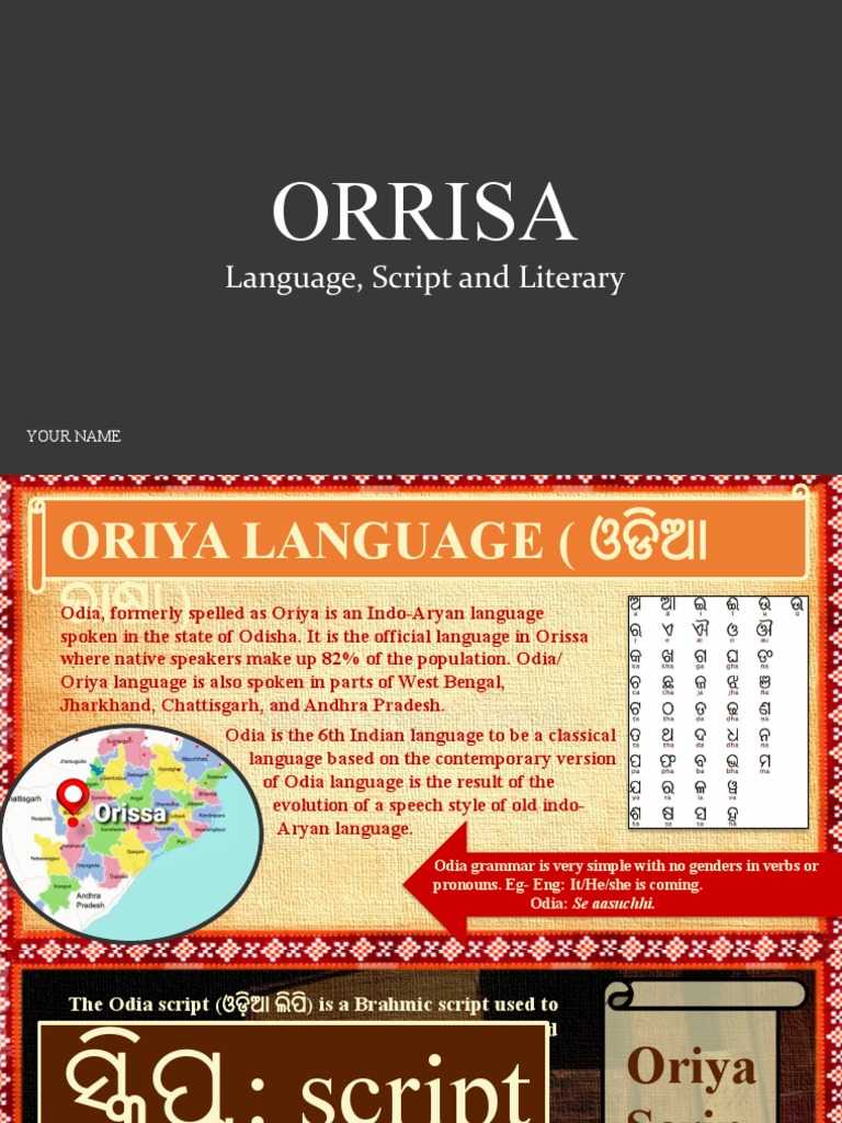 Orissa Language, Literacy and Script PROJECT PPT. CBSE. | PDF | Human Communication | Languages