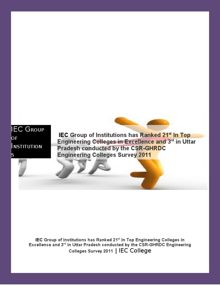 IEC Group of Institutions Has Ranked 21st (All India Basis) in Top ...