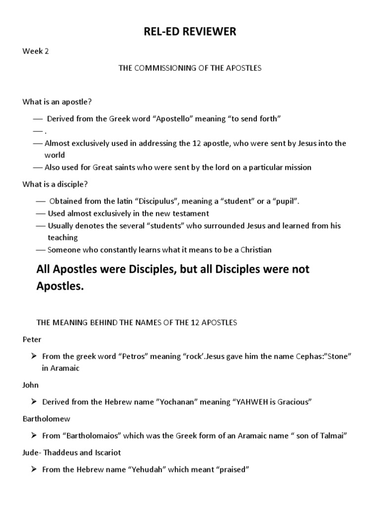 Rel-Ed Reviewer (1ST Quarter) - 9 | PDF | Paul The Apostle | Pentecost