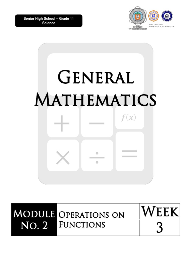 General Mathematics MODULE 3 Part 1 OPERATIONS OF FUNCTIONS | Download Free PDF | Function ...