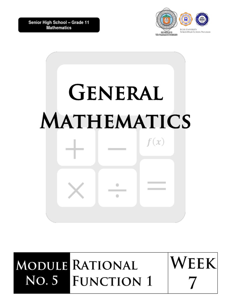General Mathematics Module 5 Solving Rational Equations and Inequalities | PDF | Equations ...