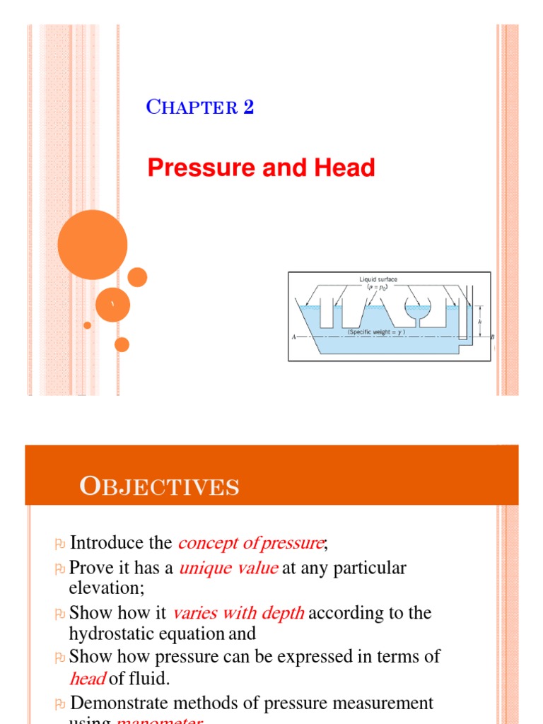 Chapter 2-Pressure and Head | PDF | Pressure | Pressure Measurement