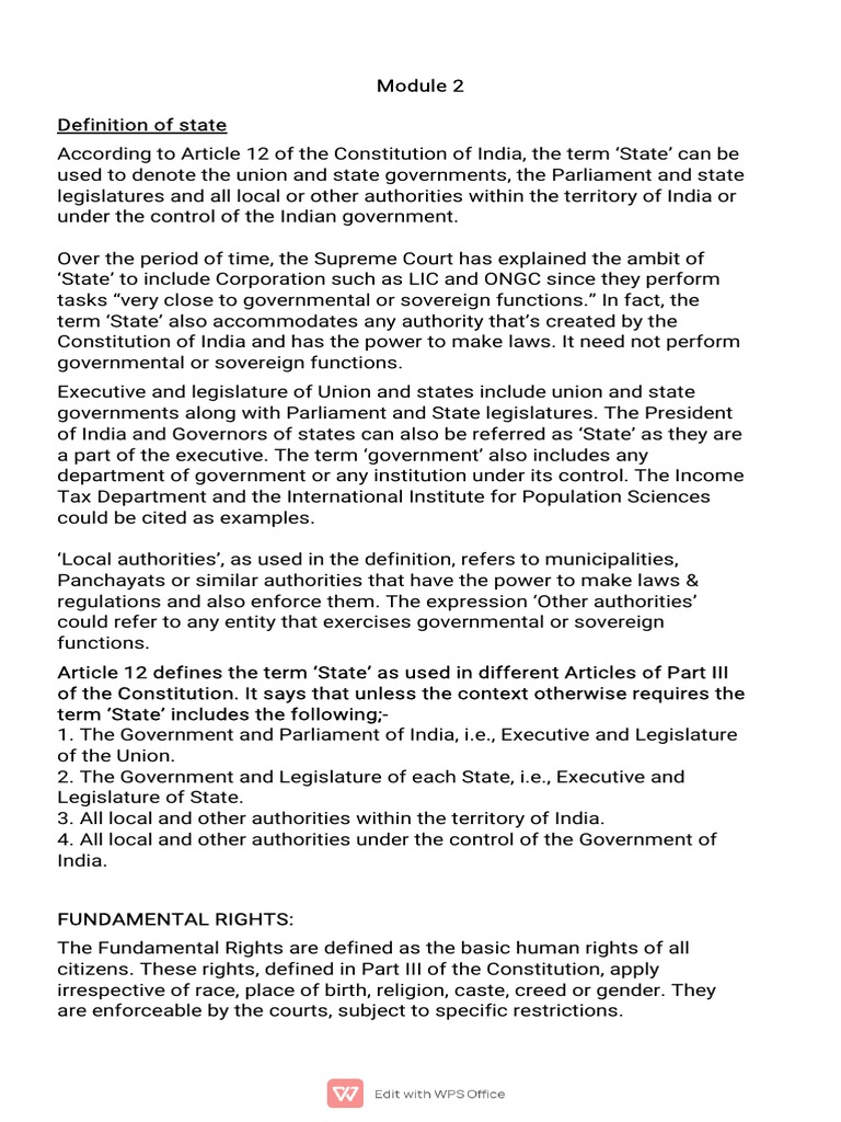 Understanding the Indian State and Rights | PDF
