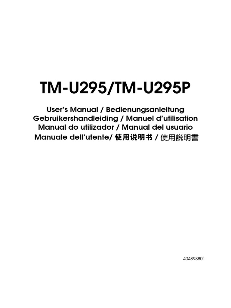 TM U295/tm U295p | PDF | Electromagnetic Interference | Printer (Computing)