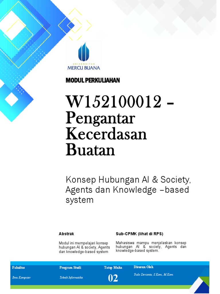 Modul Pengantar Kecerdasan Buatan (TM2) | PDF