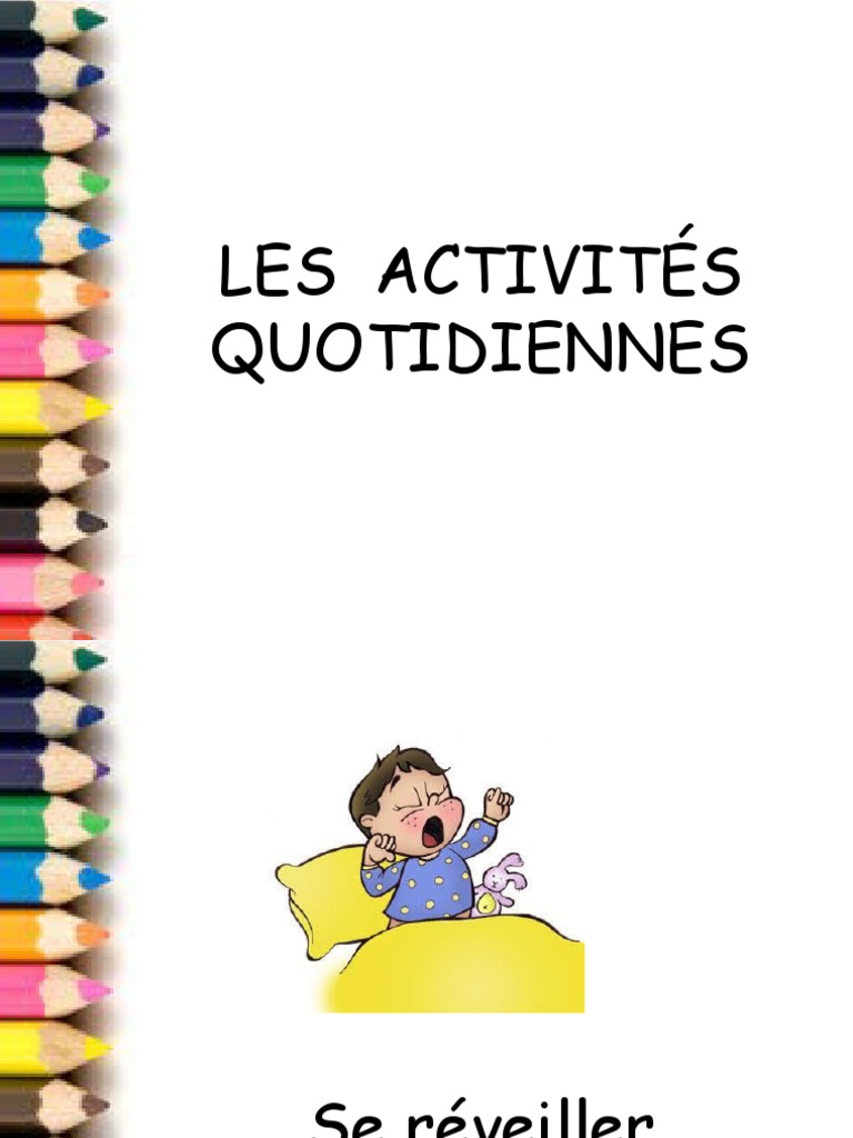 Les Activites Quotidiennes Dictionnaire Visuel Liste de Vocabulaire ...
