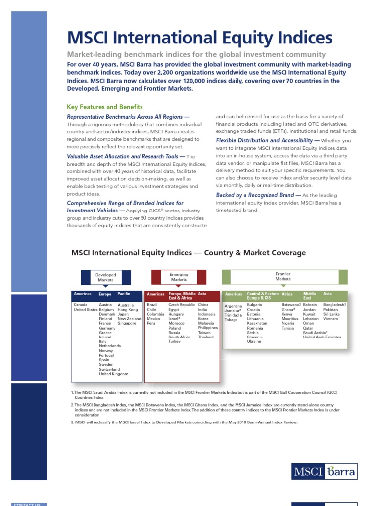MSCI International Factsheet 0410 | PDF | Stock Market Index ...