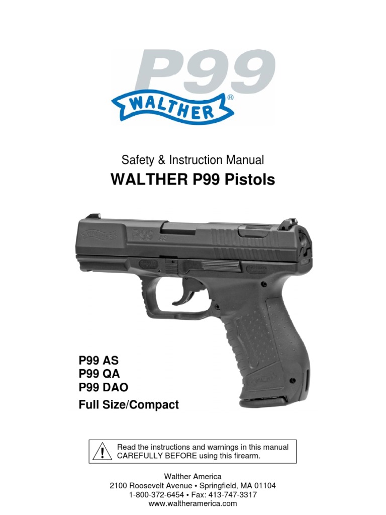 Walther P99 Safety & Instruction Manual | PDF | Trigger (Firearms ...