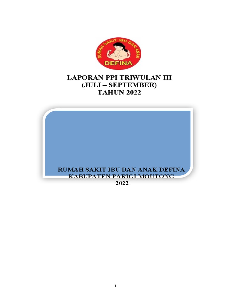 Laporan PPI Triwulan III 2022 RSIA Defina | PDF