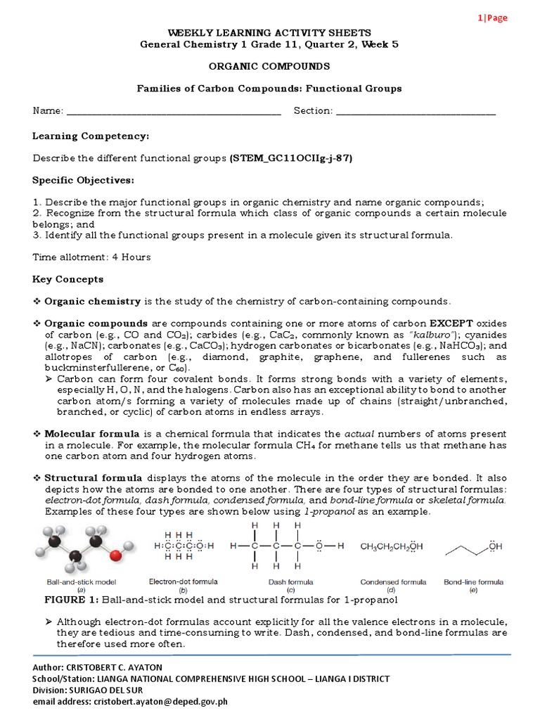 General Chemistry 1 Qt. 2 Week 5 | PDF | Functional Group | Alkene