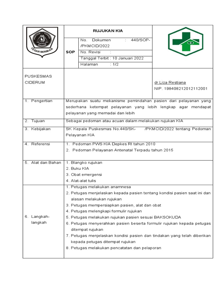 SOP Rujukan KIA | PDF