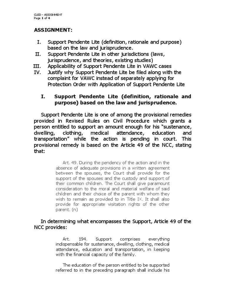 Support pendente lite | PDF | Alimony | Judiciaries