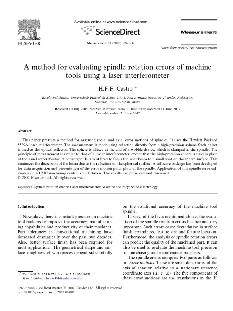 A Method For Evaluating Spindle Rotation Errors Of Machine Tools Using
