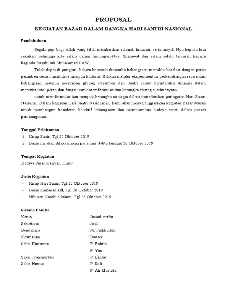 PROPOSAL Hari Santri | PDF