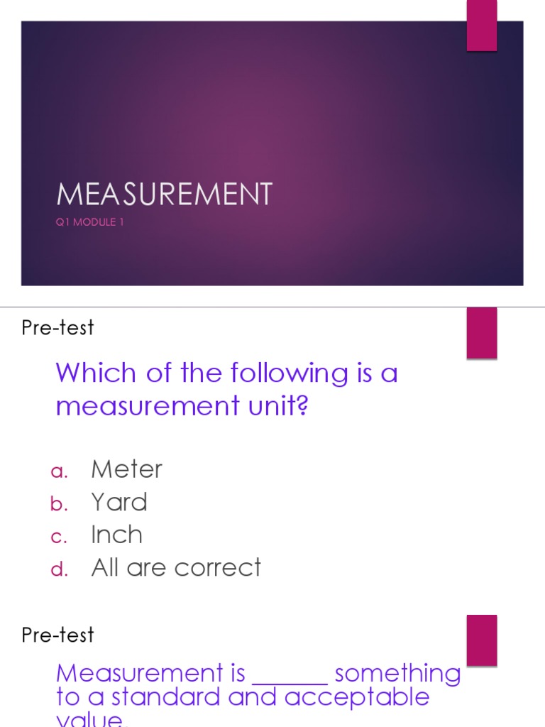 q1 m1 Measurement | PDF | Measurement | International System Of Units