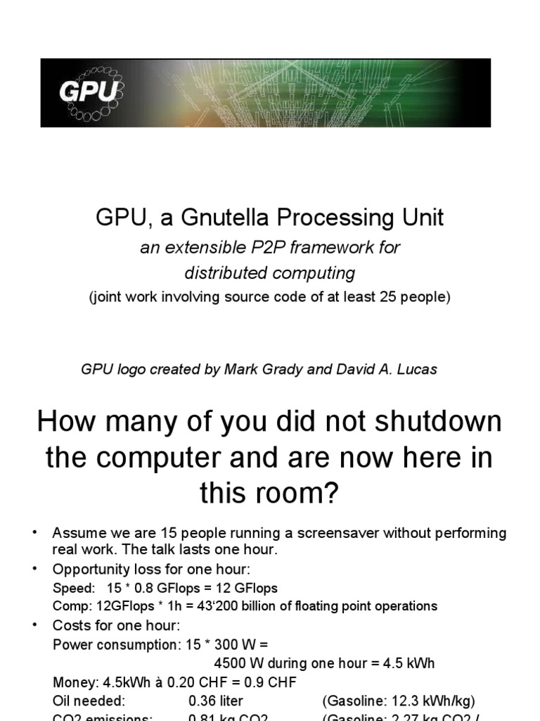 GPU, a Gnutella Processing Unit | PDF | Peer To Peer | Computer Network