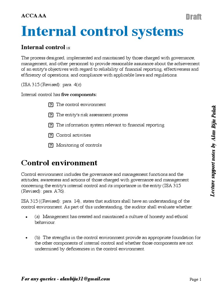 ACCA | PDF | Internal Control | Financial Audit