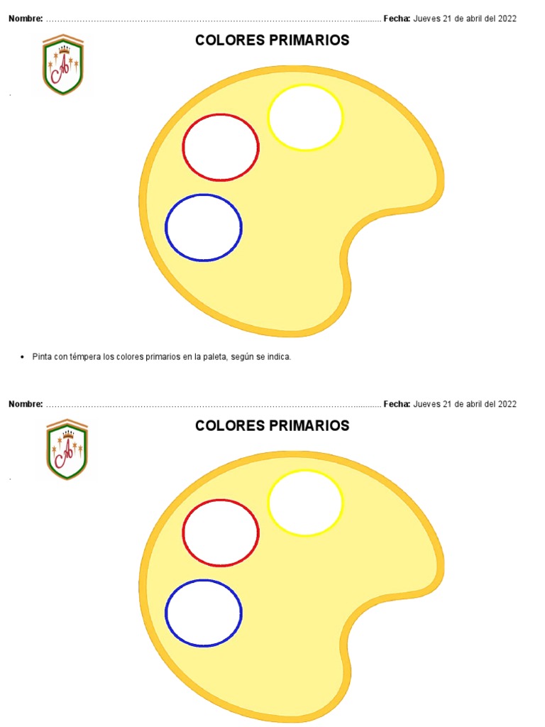 Actividad: Pinta Colores Primarios | PDF | Arte